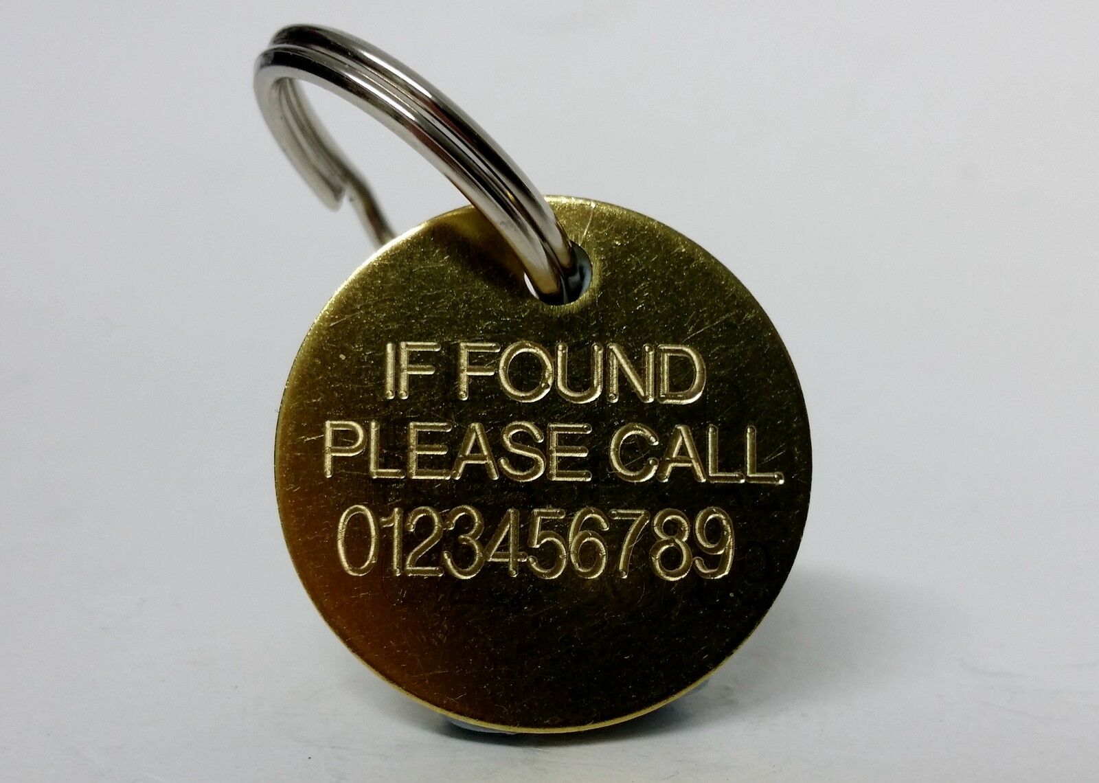 Engraved Brass “If found please call” Key Tag – Yorkshire Engravers